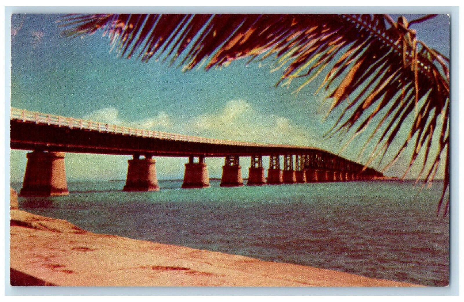 c1950's A View of the Overseas Highway Linking Florida with Key West ...