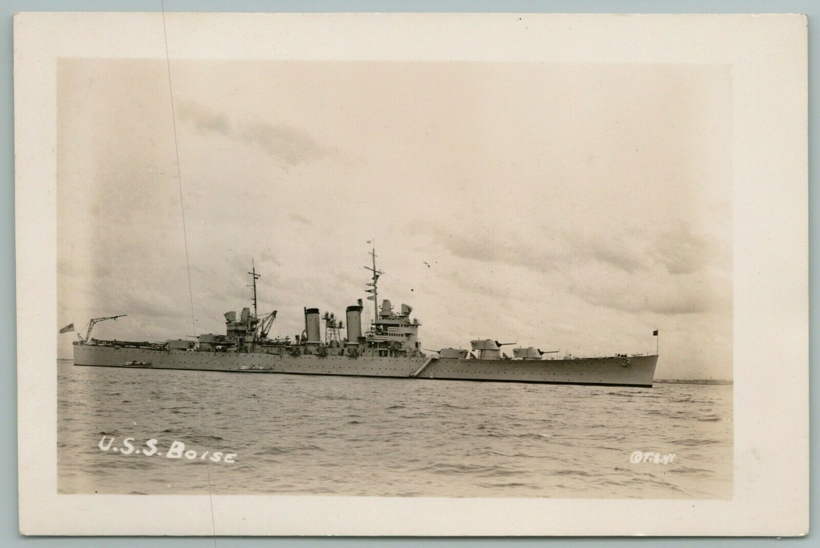 WWII Military~USS Boise~Brooklyn Class Light Cruiser~1940s RPPC ...