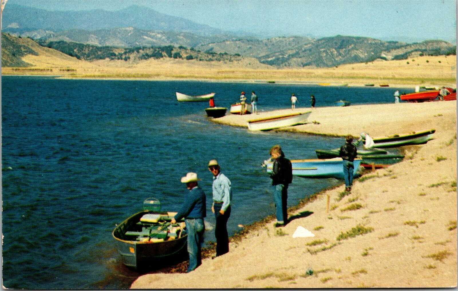 Vtg Boat Launch Lake Cachuma California CA 1950s Unused Chrome Postcard ...