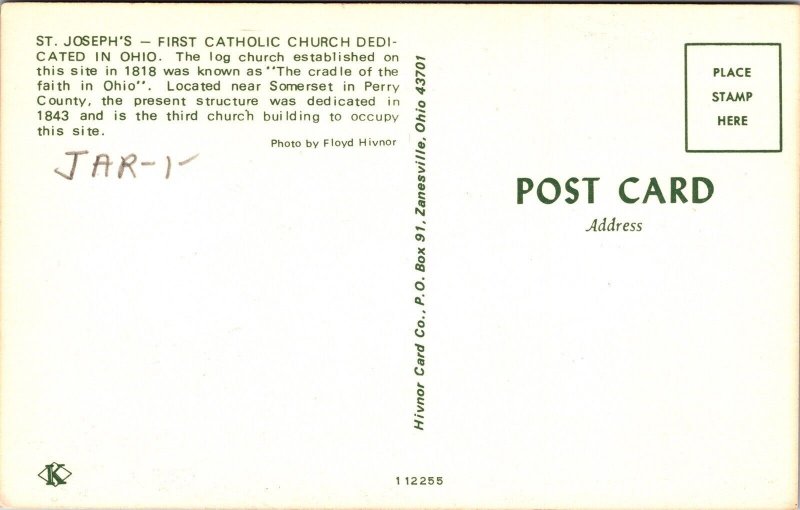 St Josephs First Catholic Church Dedicated Ohio OH Log Air View ...
