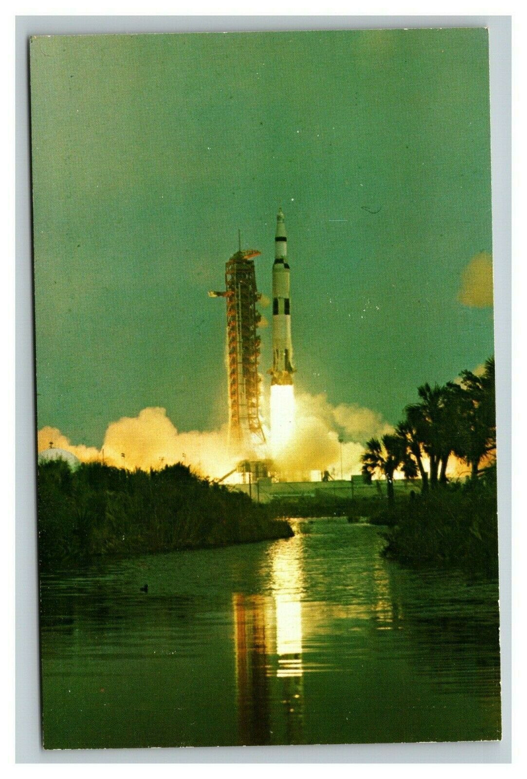 Vintage 1960's Postcard Apollo 13 Lift Off John F. Kennedy Space Center ...