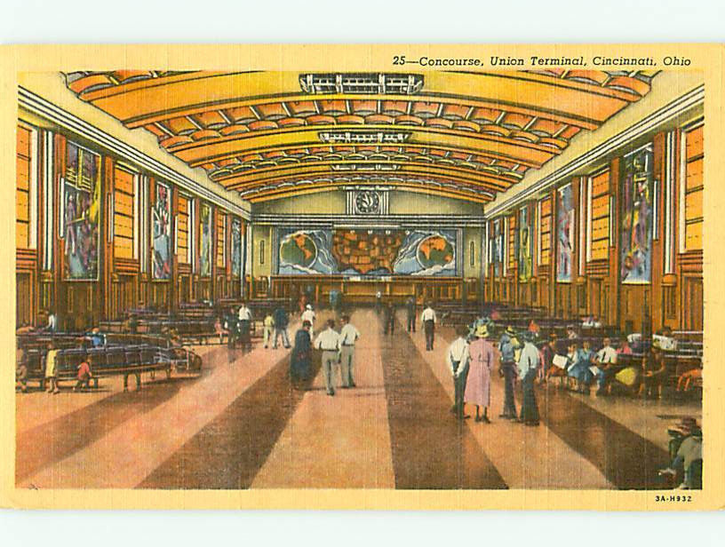 Cincinnati Ohio 25 Concourse Union Train Terminal 3A-H932 Postcard ...