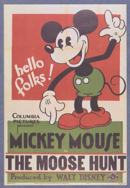 Mickey Mouse The Moose Hunt Walt Disney Film Poster Postcard | Topics ...