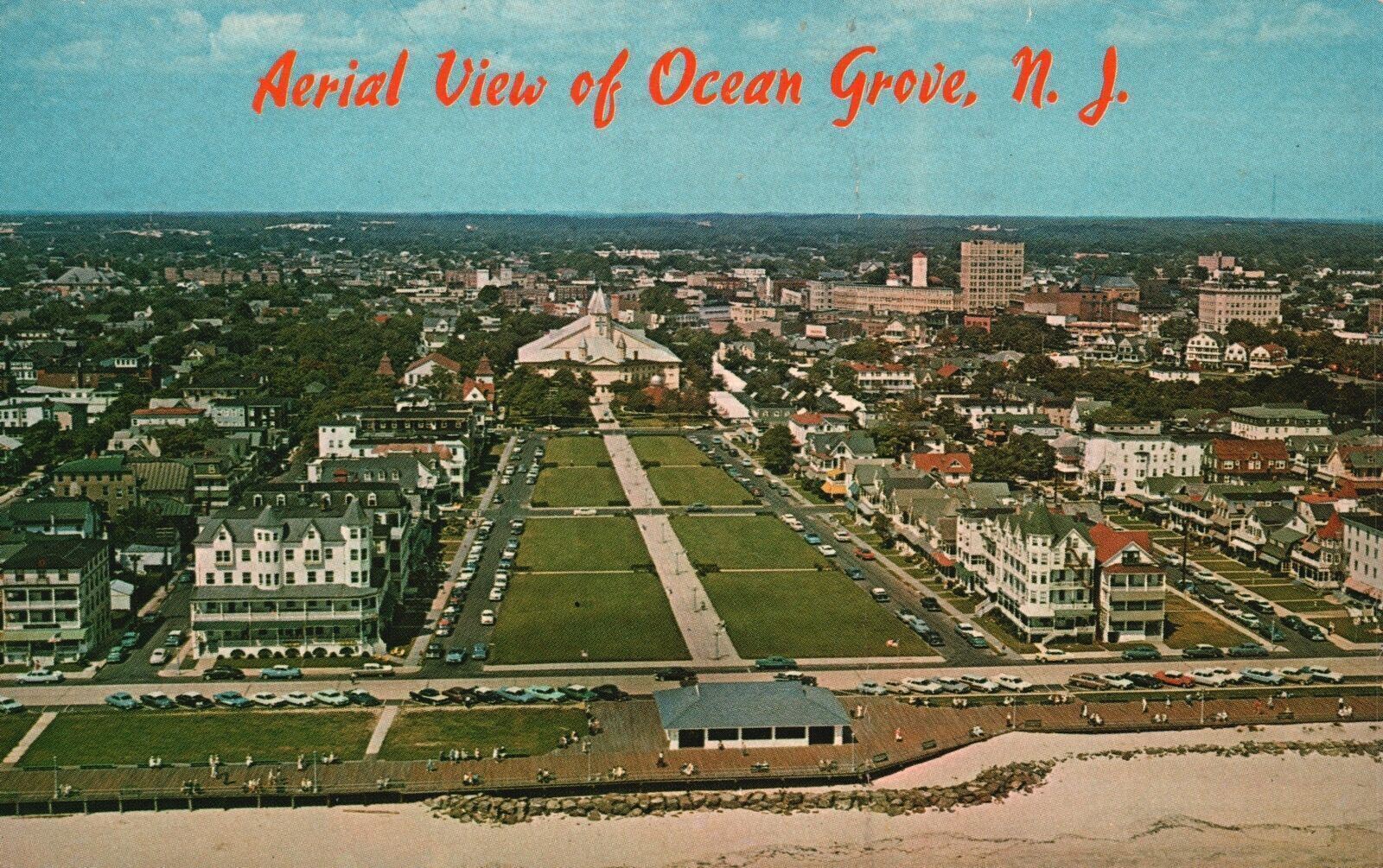 1972 Auditorium & Ocean Pathway at Ocean Grove New Jersey NJ Vintage ...