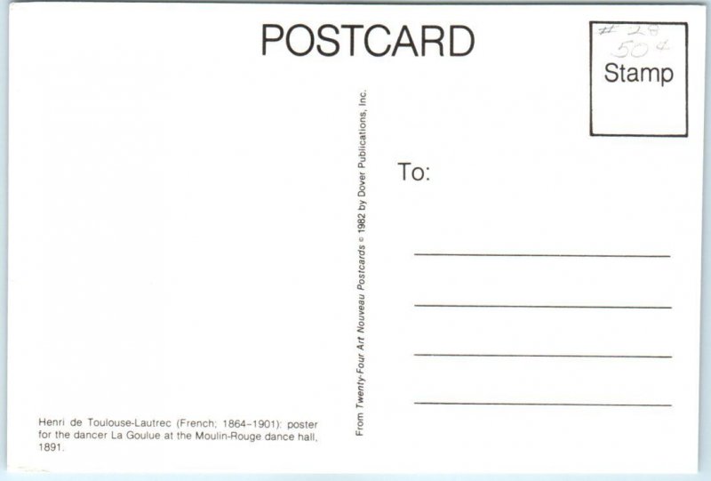 Poster for the dancer La Goulue at the Moulin-Rouge dance hall - Paris ...