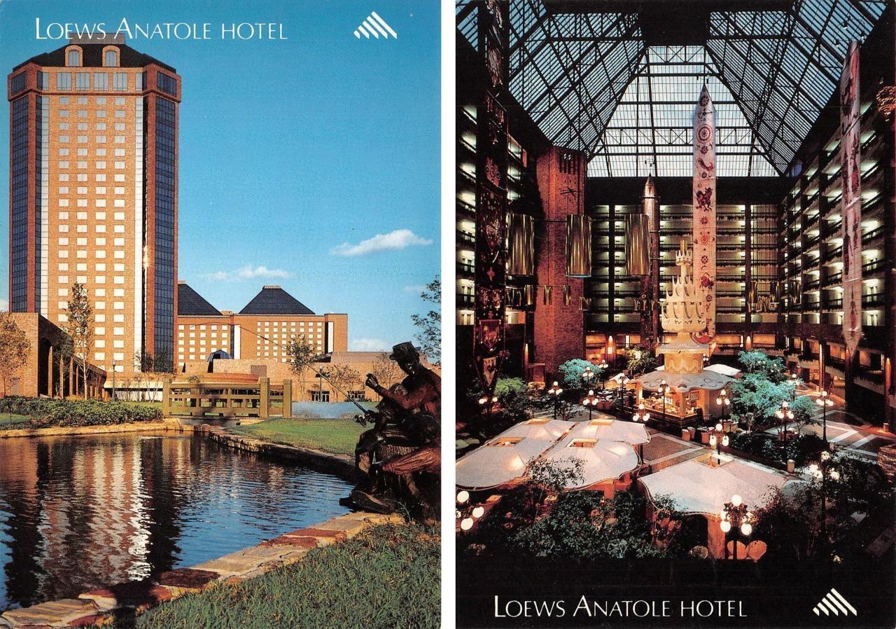 2~4X6 Postcards Dallas, TX Texas LOEWS ANATOLE HOTEL & Tower Lobby ...