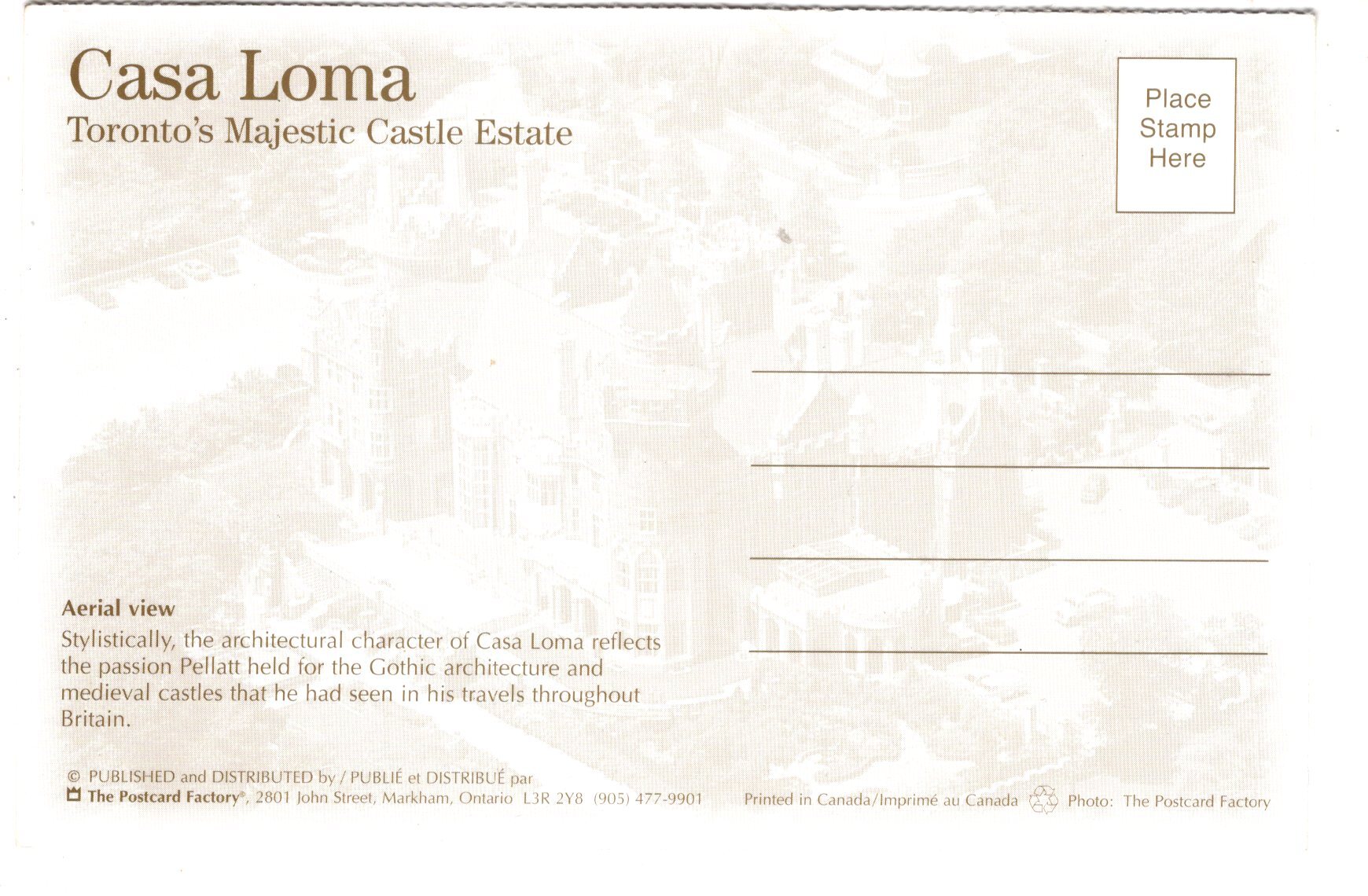 Aerial, Casa Loma Castle, Toronto, Ontario | Canada - Ontario - Toronto ...