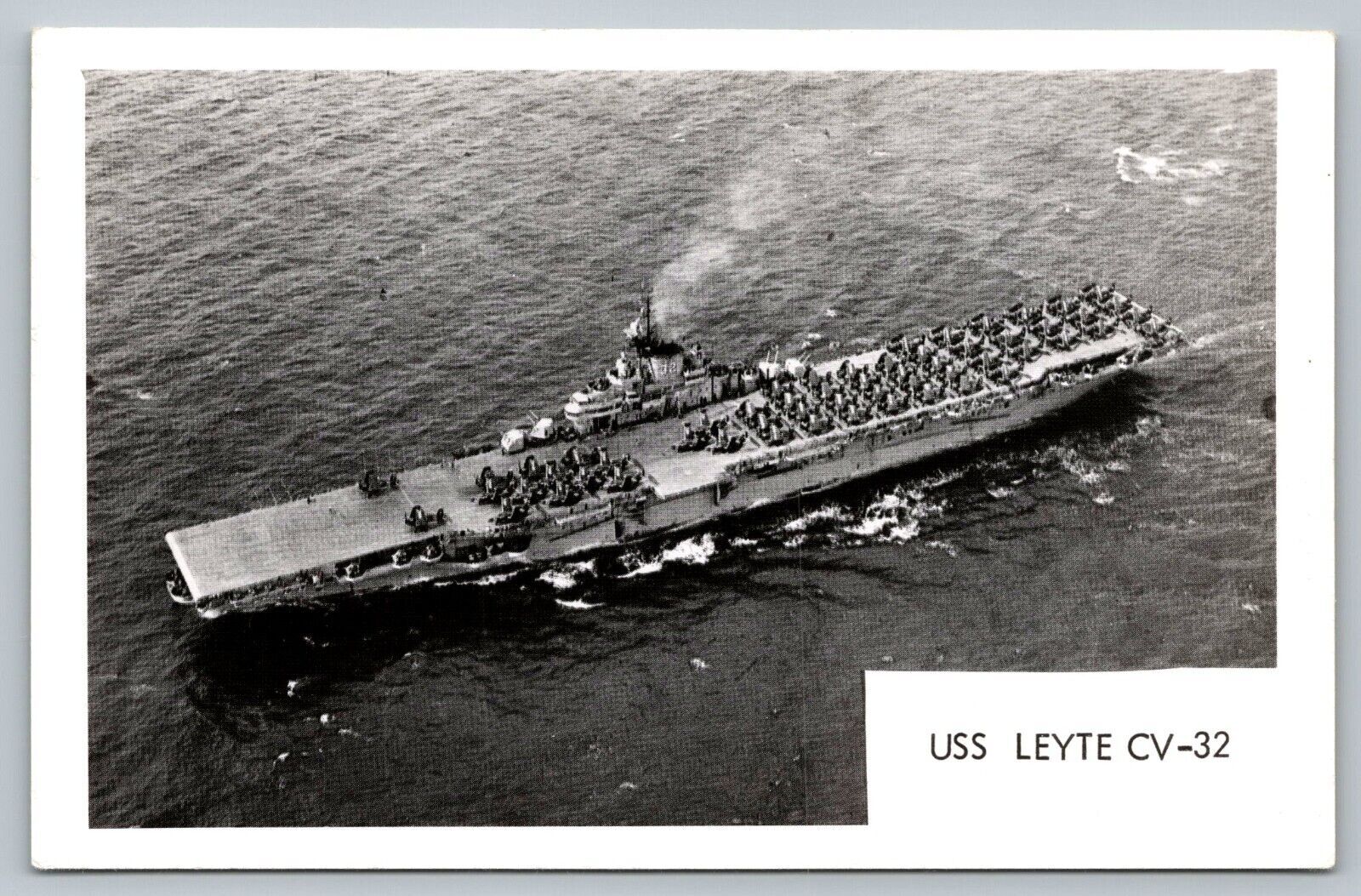 Postcard USS Leyte CV-32 Navy Aircraft Carrier Naval Ship Jets Military ...