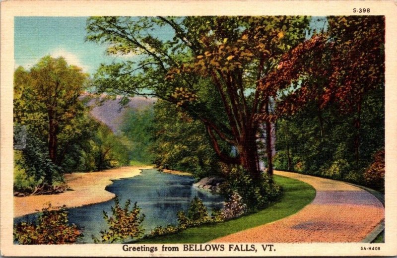 Vintage Vermont Postcard - Bellows Falls - Greetings | United States ...