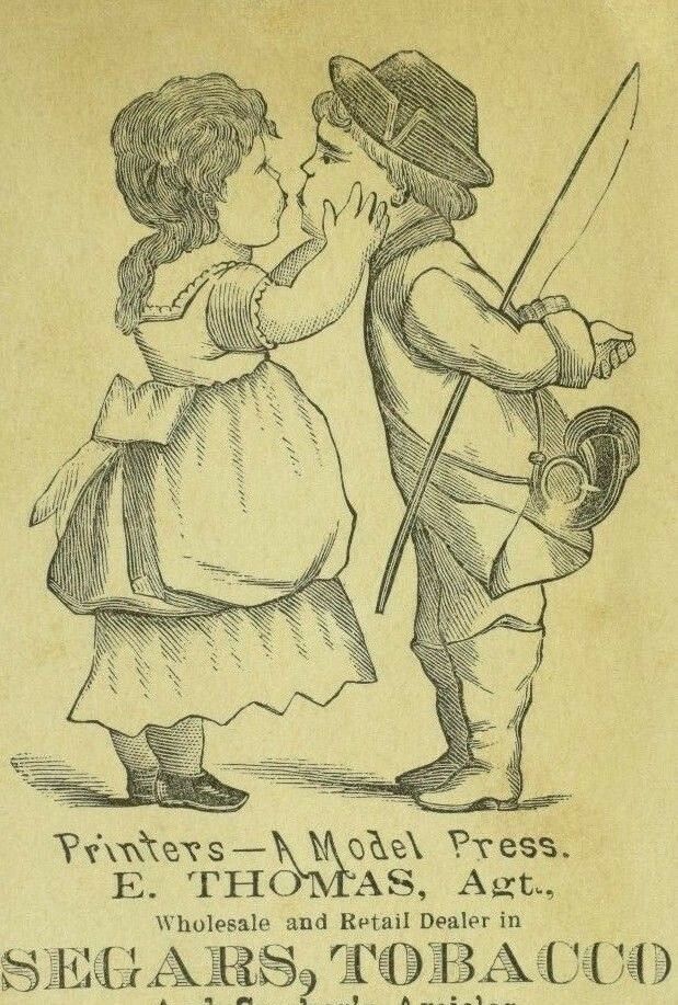 Engraved E. Thomas Segars Tobacco Smoker's Articles Girl Kissing Boy ...