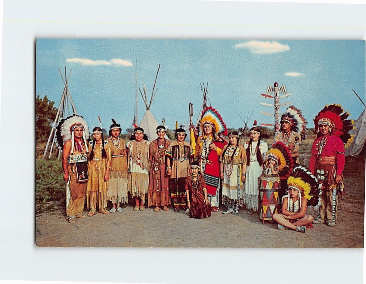 Postcard Chief Poking Fire & His Tribe Caughnawaga Indian Reserve ...