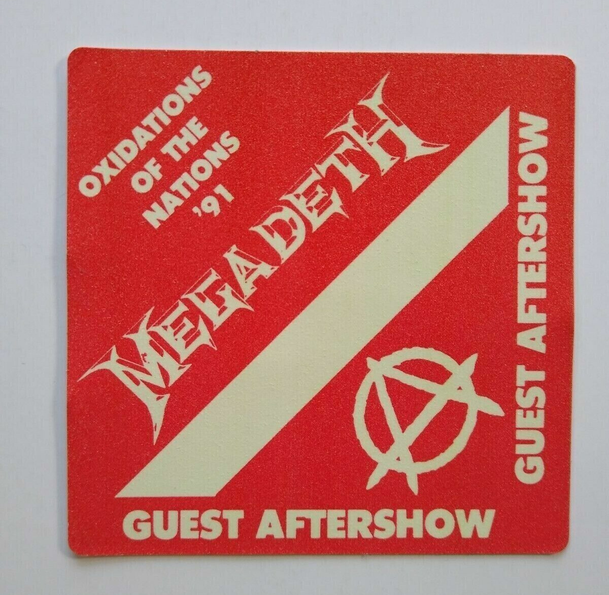Megadeth Glow In The Dark Backstage Pass Original 1991 Heavy Metal Rock ...