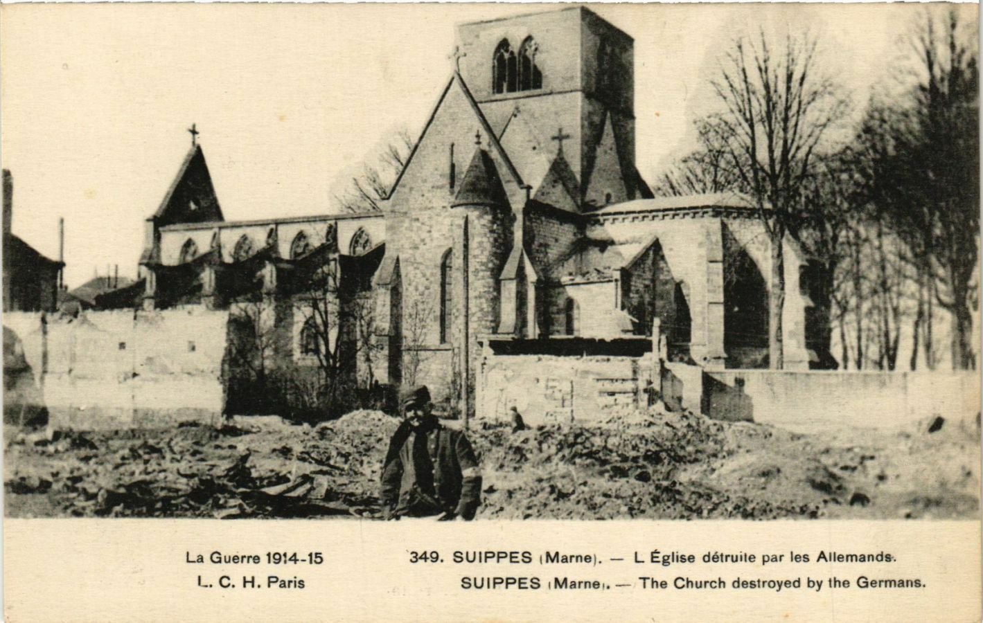 CPA SUIPPES MARNE L'Église detruite par les Allemands (346400) | Europe ...