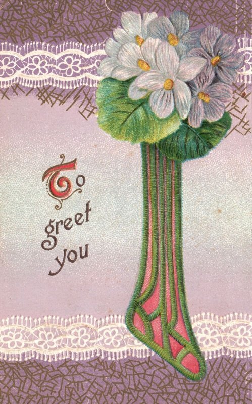 Vintage Postcard 1911 To Greet You Forget Me Not Bouquet Greetings ...