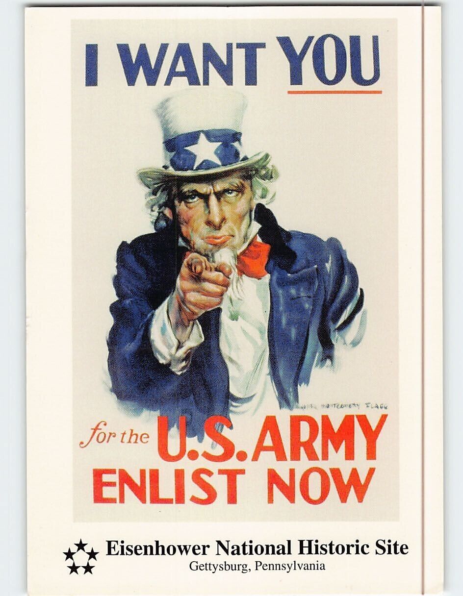 Postcard Uncle Sam I Want You for the US Army Enlist Now | United ...