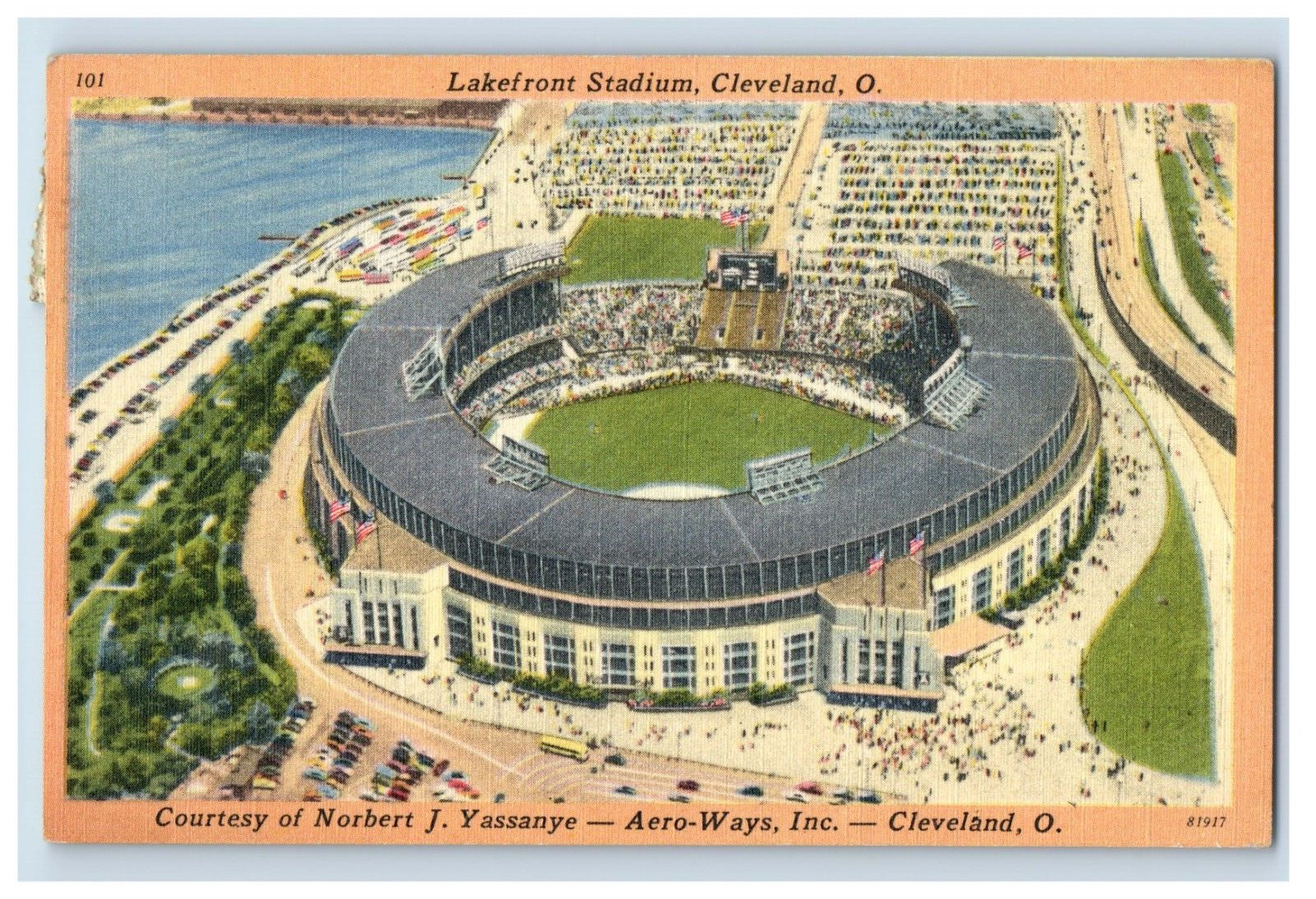 Vintage Lakefront Stadium Cleveland Ohio. Postcard P203E | United ...