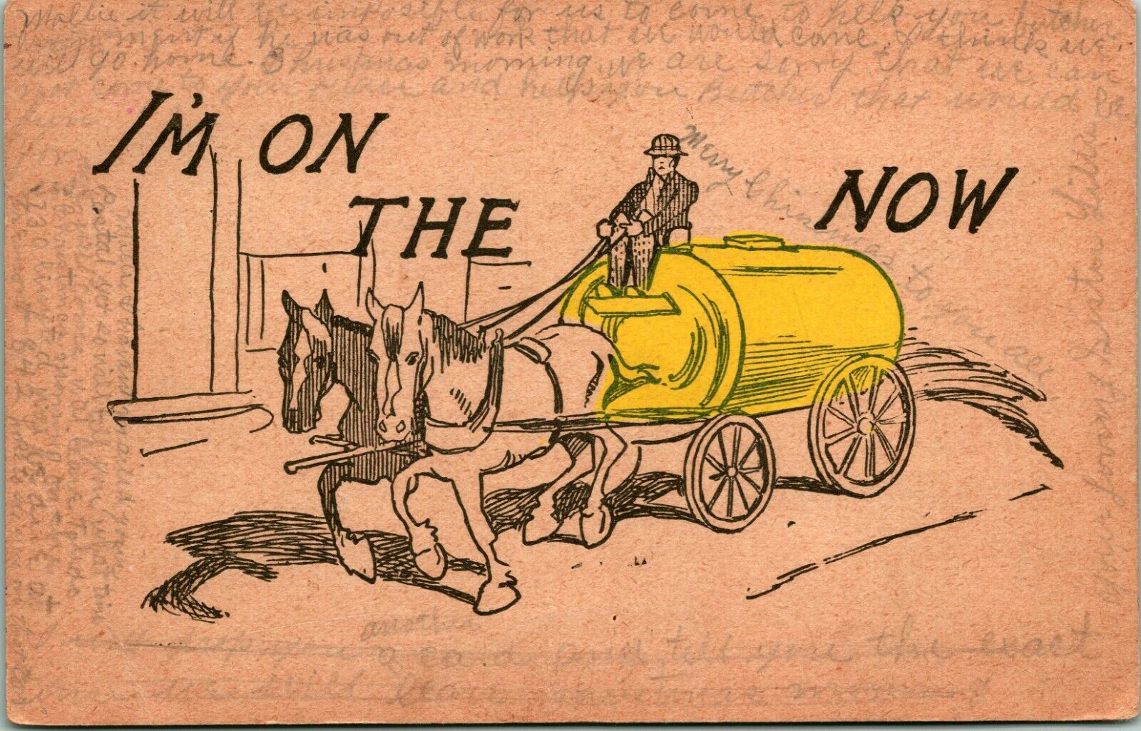 Vintage Postcard 1909 UDB Comic - I'm on the Wagon Now - Horse & Water ...