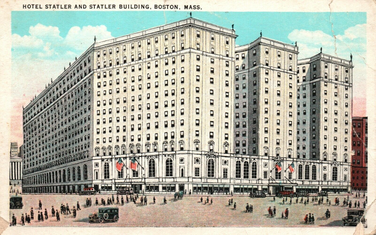 Vintage Postcard 1930's Hotel Statler & Statler Building Boston MA ...