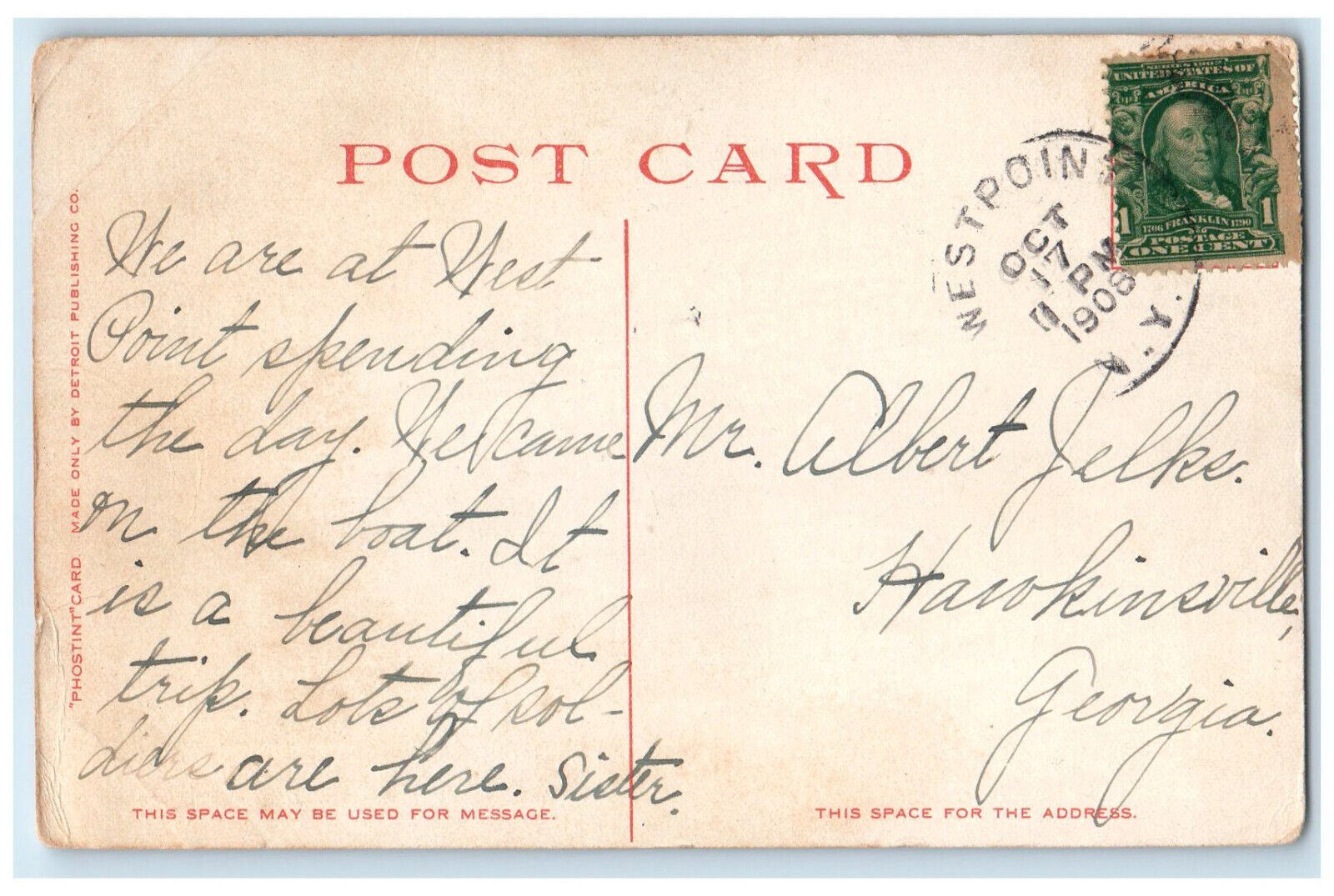 1908 Camp and Grounds West Point New York NY Antique Phostint WW1 ...