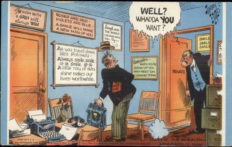 Jimmy Hatlo Comic Strip 1940s Mutoscope Card GROUCHY BOSS | Topics ...