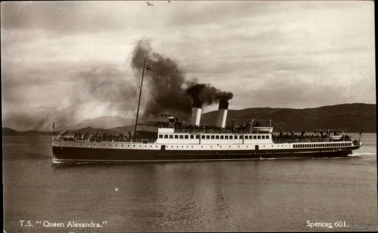 Steamer Steamship T.S. Queen Alexandra Real Photo RPPC Vintage Postcard ...