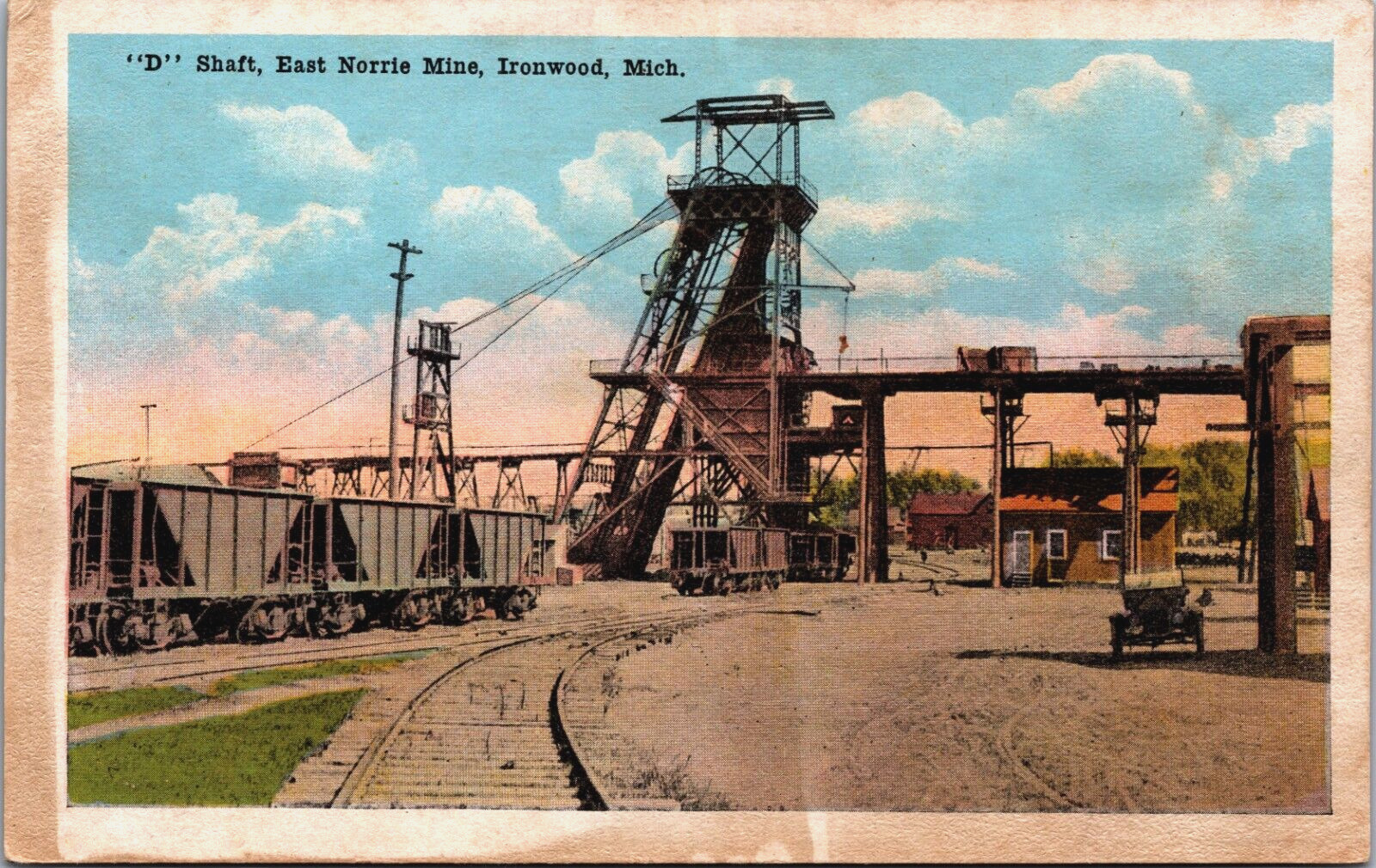 "D" Shaft East Norrie Mine Ironwood Michigan Vintage Postcard C037 ...