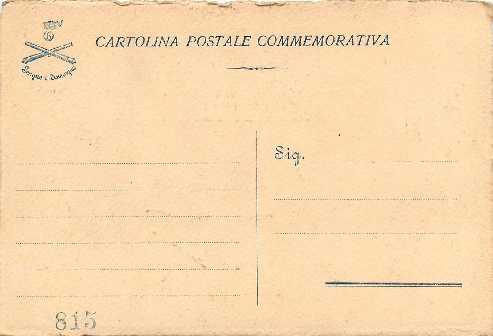 Italian army commemorative postcard 1910 regiment 8 genuine colonel ...