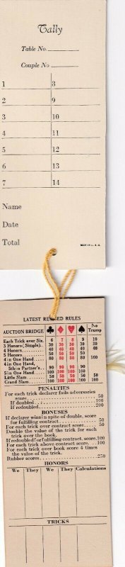 Vtg. Bridge Tally Card - Woman on Beach In Front Of Wave - Very ...
