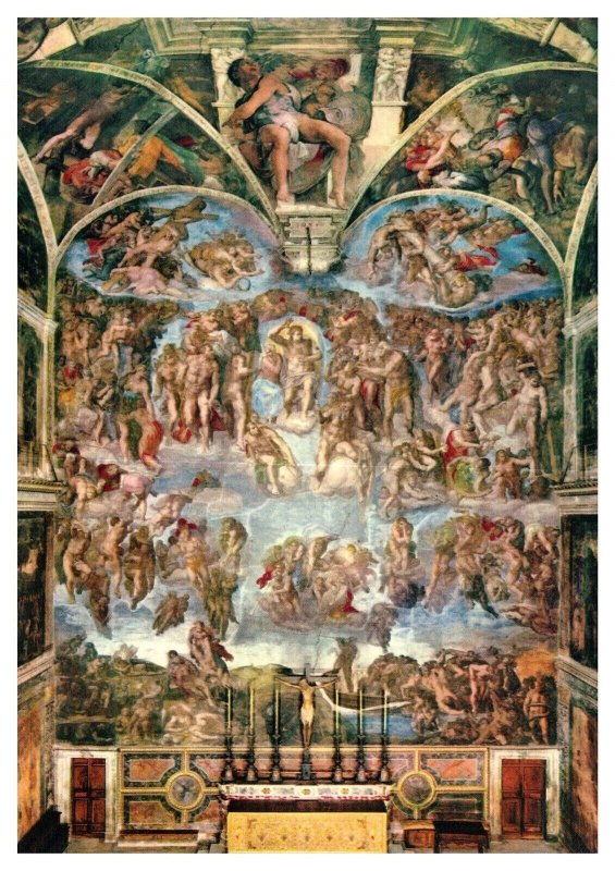 Sistine Chapel Last Judgment Michelangelo Interior Chrome Postcard WOB ...