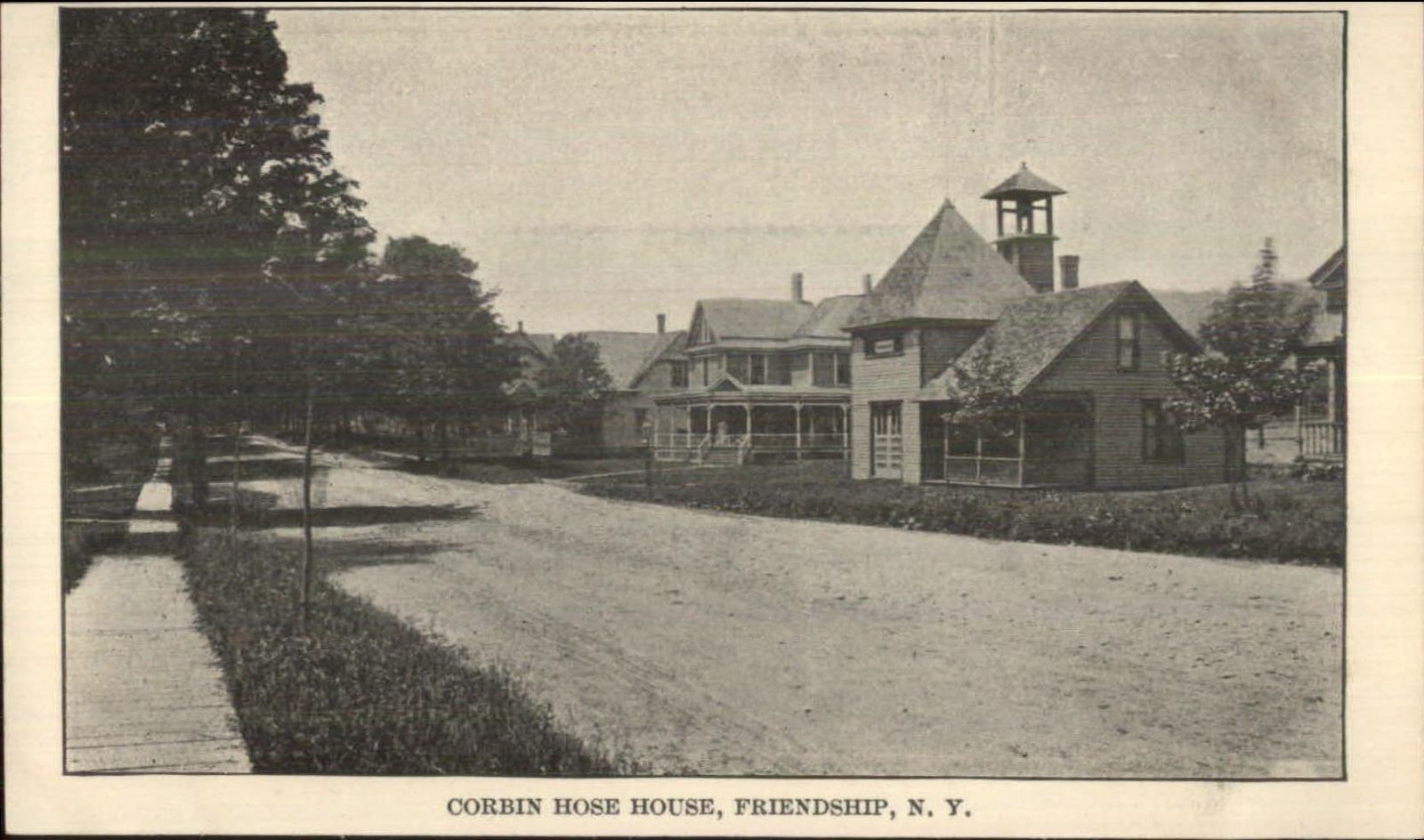 Friendship NY Corbin Hose House Fire Station & Street c1905 Postcard ...