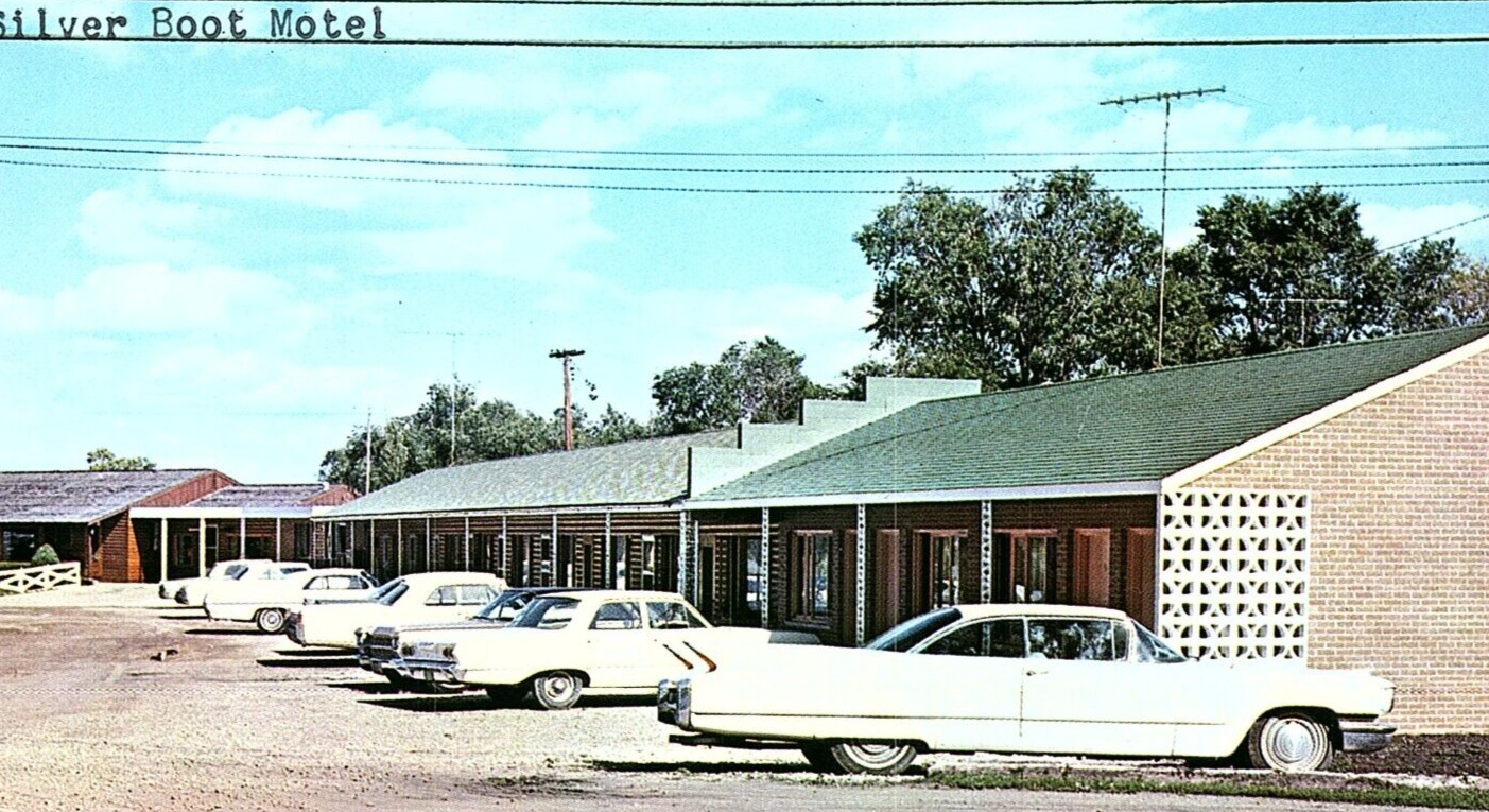 1960s Clear Lake Iowa Silver Boot Motel Harry Anderson Cadillac ...