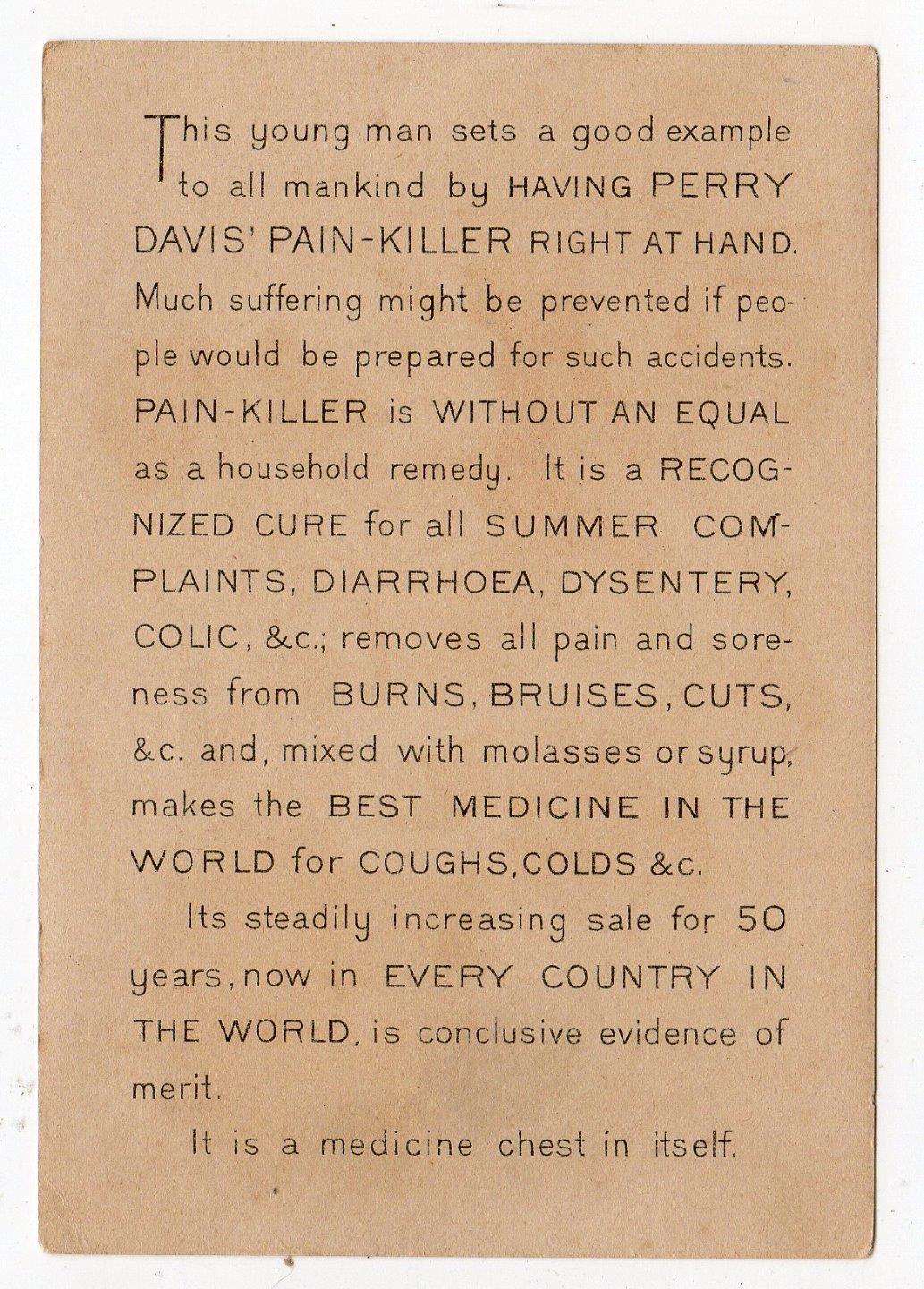 Perry Davis Pain Killer*Quackery*Knapp & CO Lithograph*Boys Treats ...