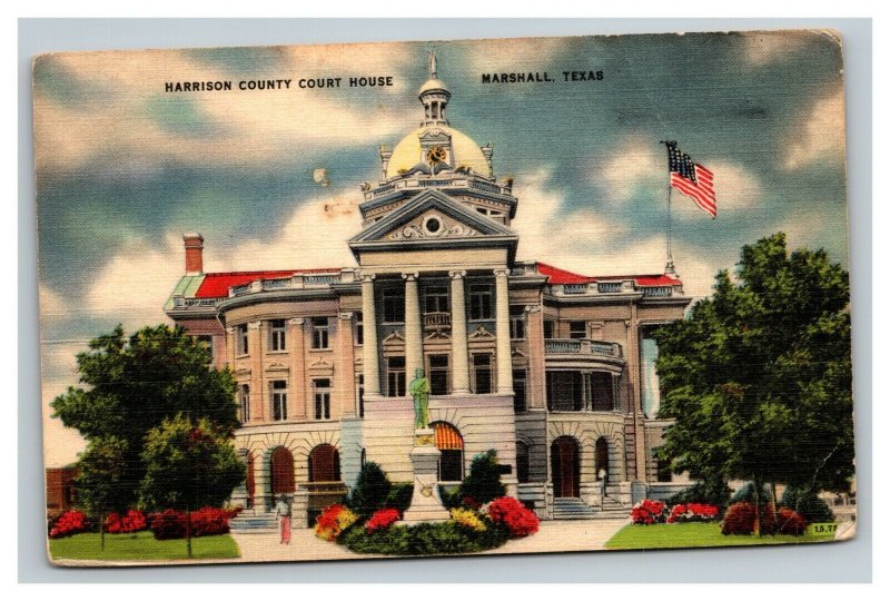 Vintage 1930's Postcard American Flag Harrison County Courthouse ...