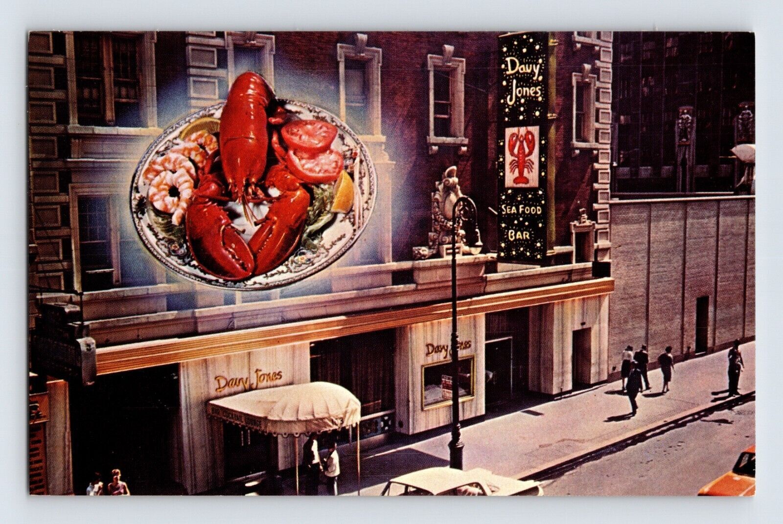 Postcard New York City NYC Davy Jones Restaurant Lobster 49th 1960s ...