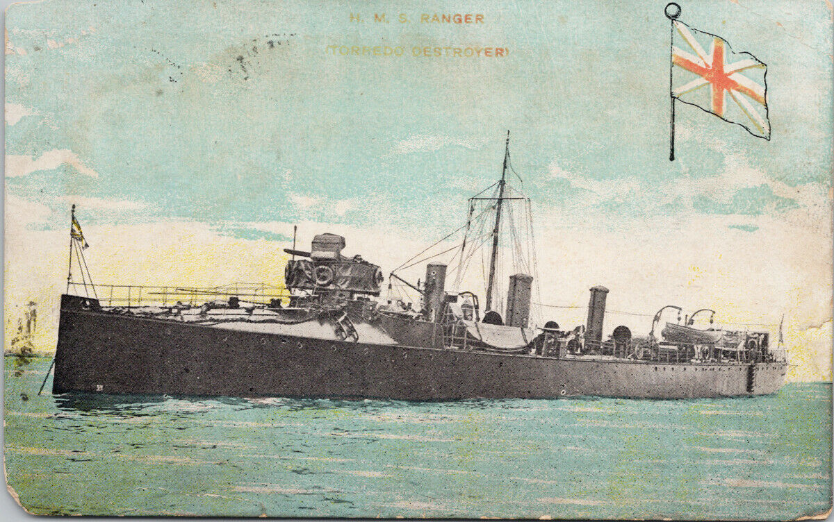 HMS 'Ranger' Torpedo Destroyer Royal Navy Ship Postcard G80 *as is ...