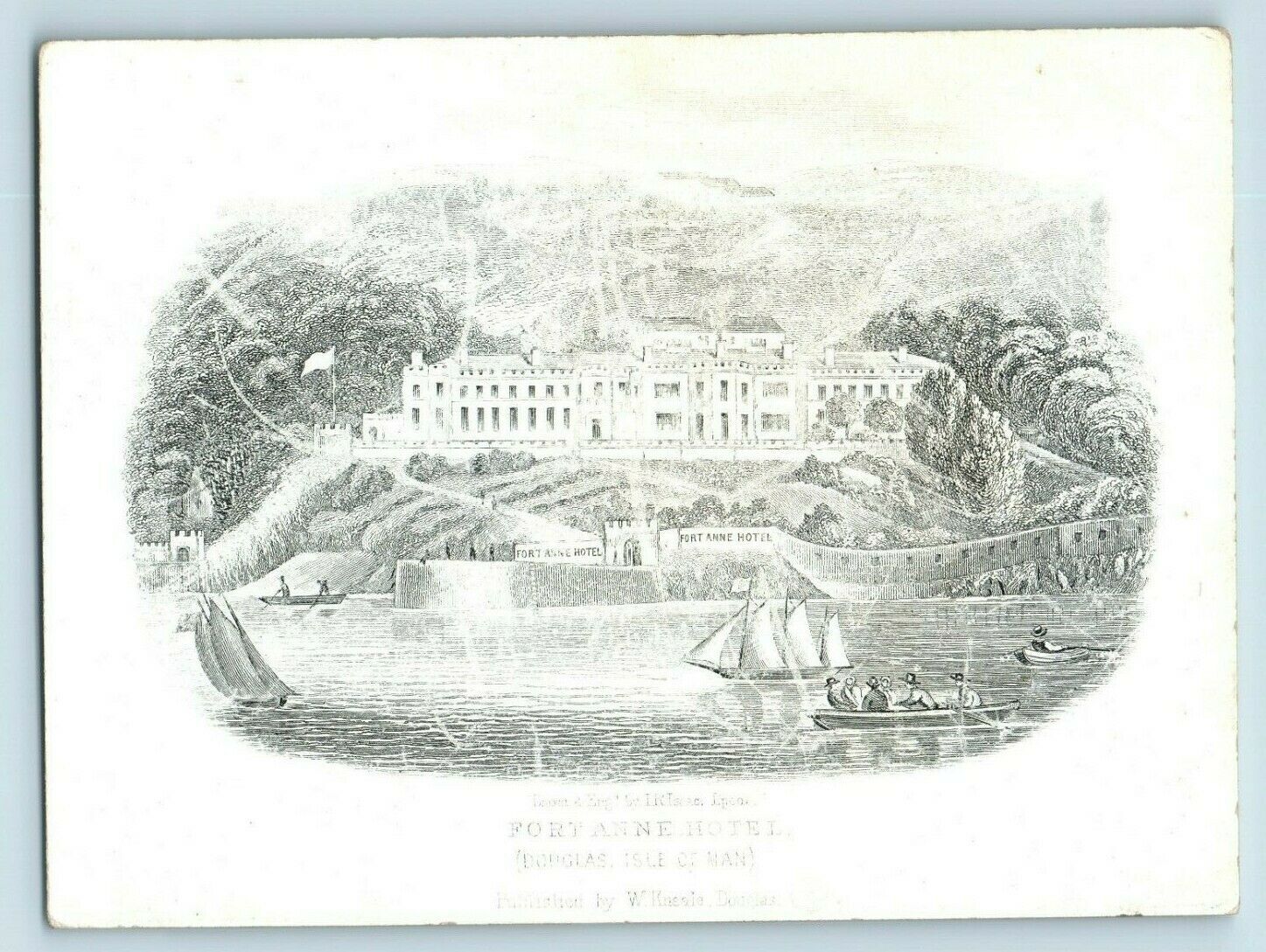 1860's-70's I. R. Issac Engraved Fort Anne Hotel Douglas Isle of Man ...