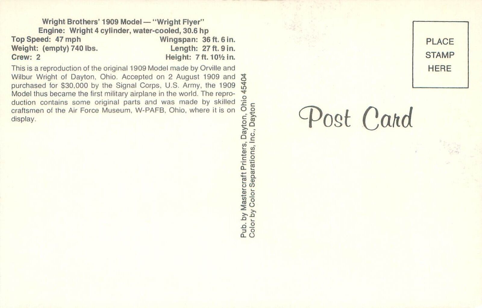 Wright Bros' 1909 Wright Flyer Repro, Man in Hat AF Museum, Ohio ...