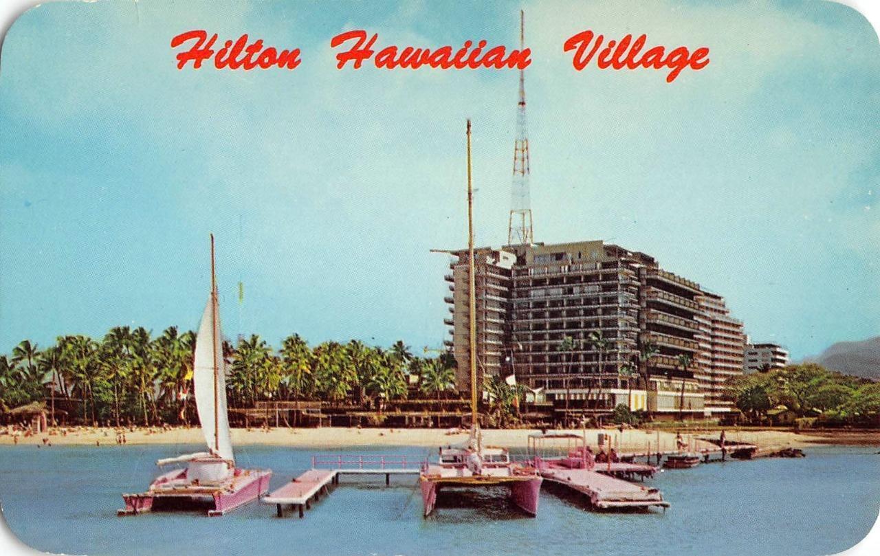 HILTON HAWAIIAN VILLAGE HOTEL Waikiki, Hawaii 1960s Chrome Vintage ...