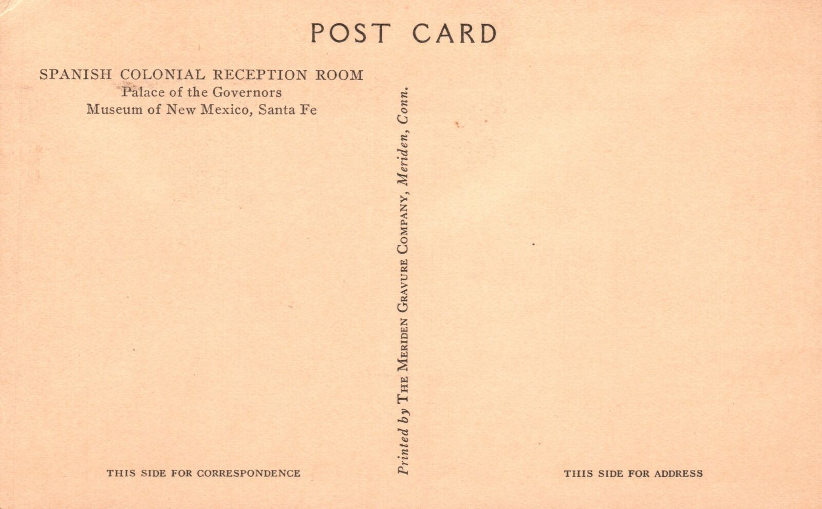 Vintage Postcard Spanish Colonial Reception Room Museum Santa Fe New ...