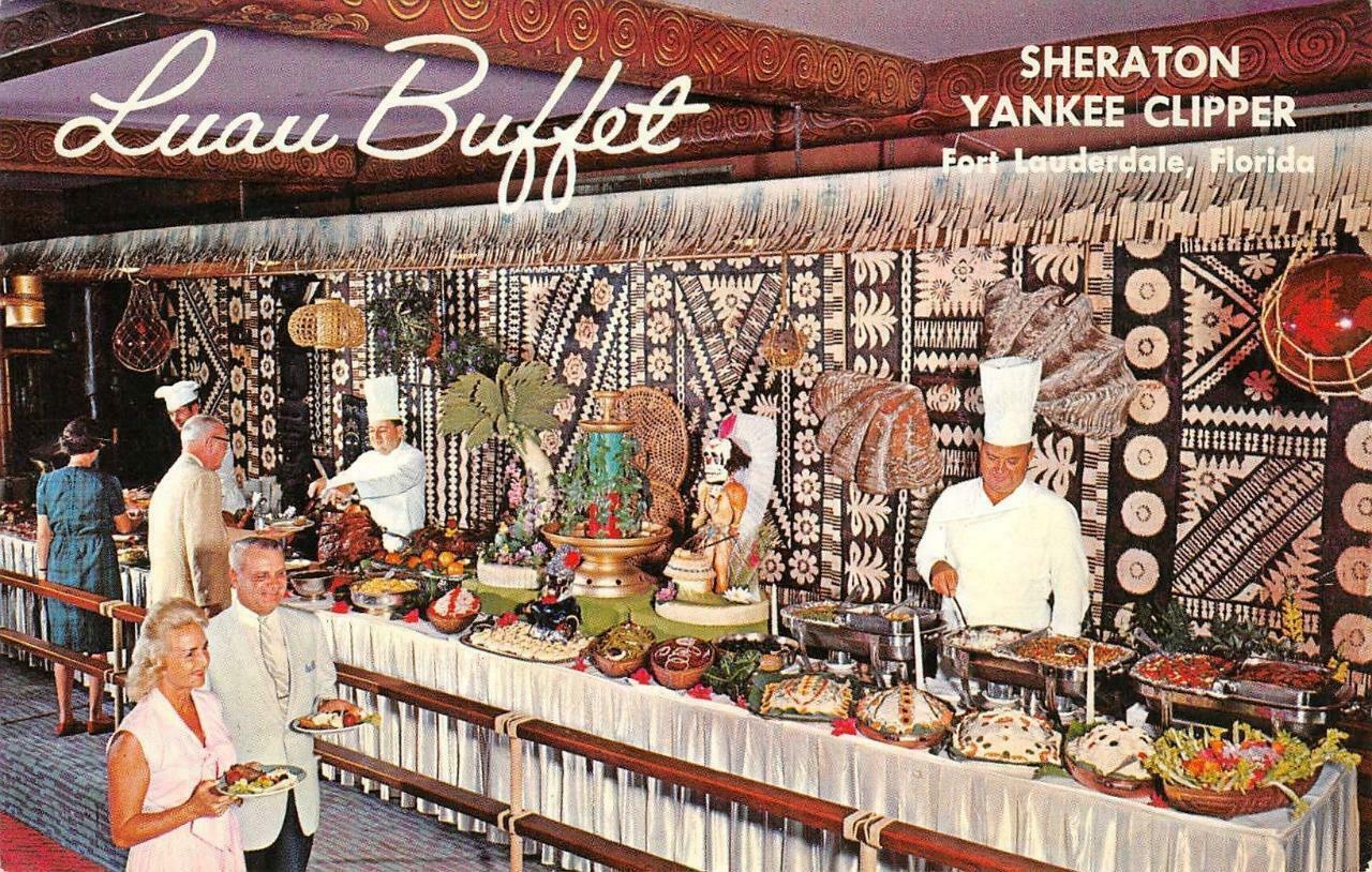 LUAU BUFFET Sheraton Yankee Clipper Fort Lauderdale, FL c1950s Vintage ...