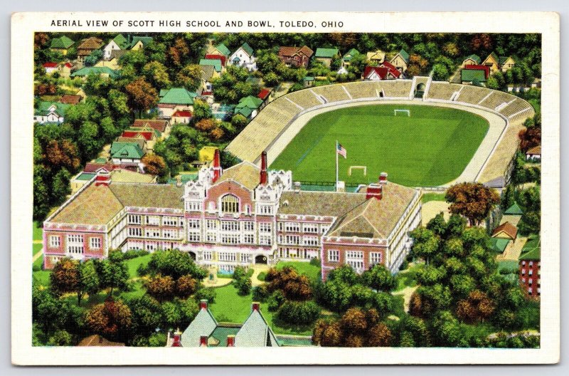 Toledo OH Scott High School & Siebert Football Stadium (Razed 1970 ...