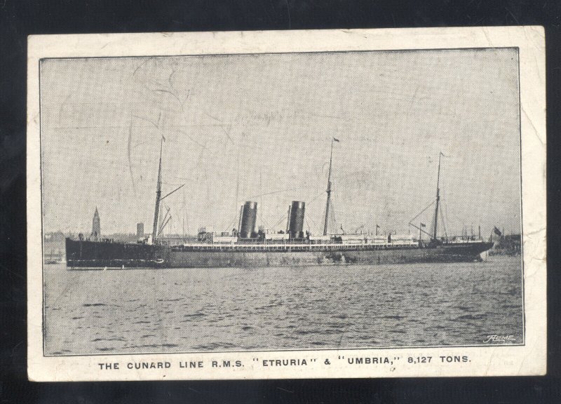 R.M.S RMS Etruria Cunard Lines Umbria Vintage Advertising Card ...