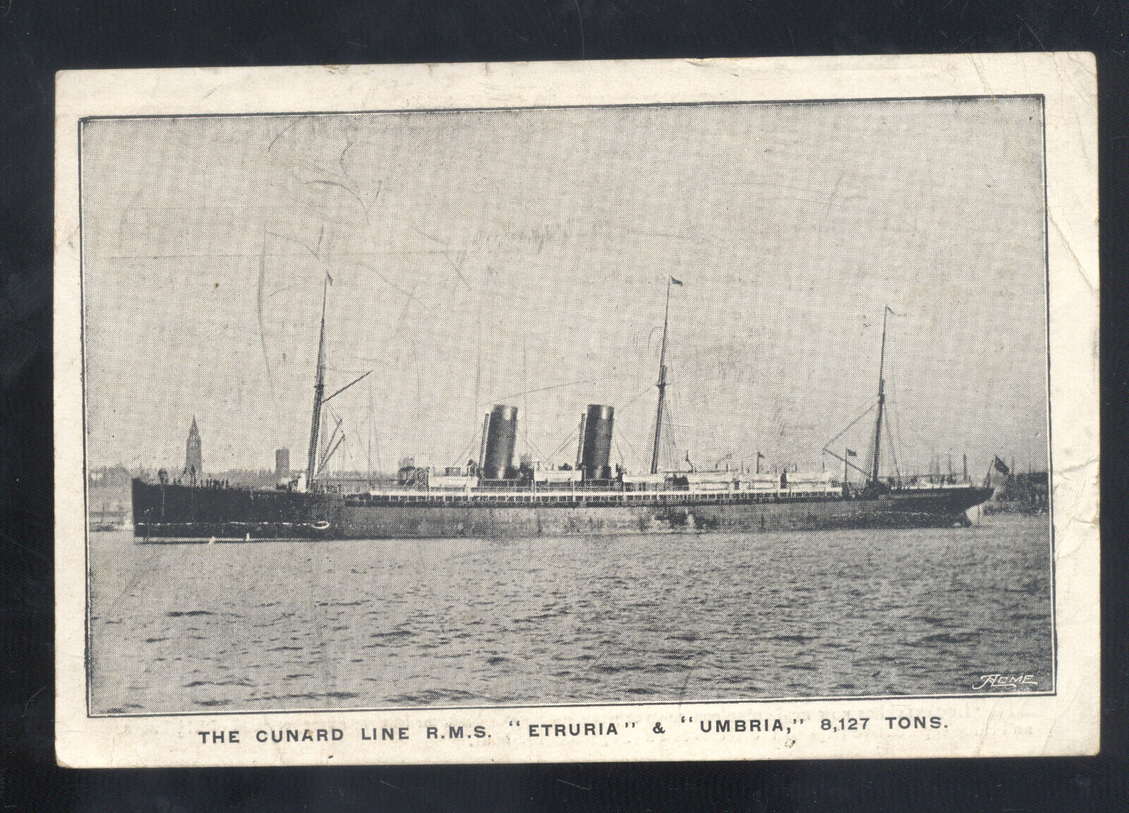 R.M.S RMS Etruria Cunard Lines Umbria Vintage Advertising Card ...