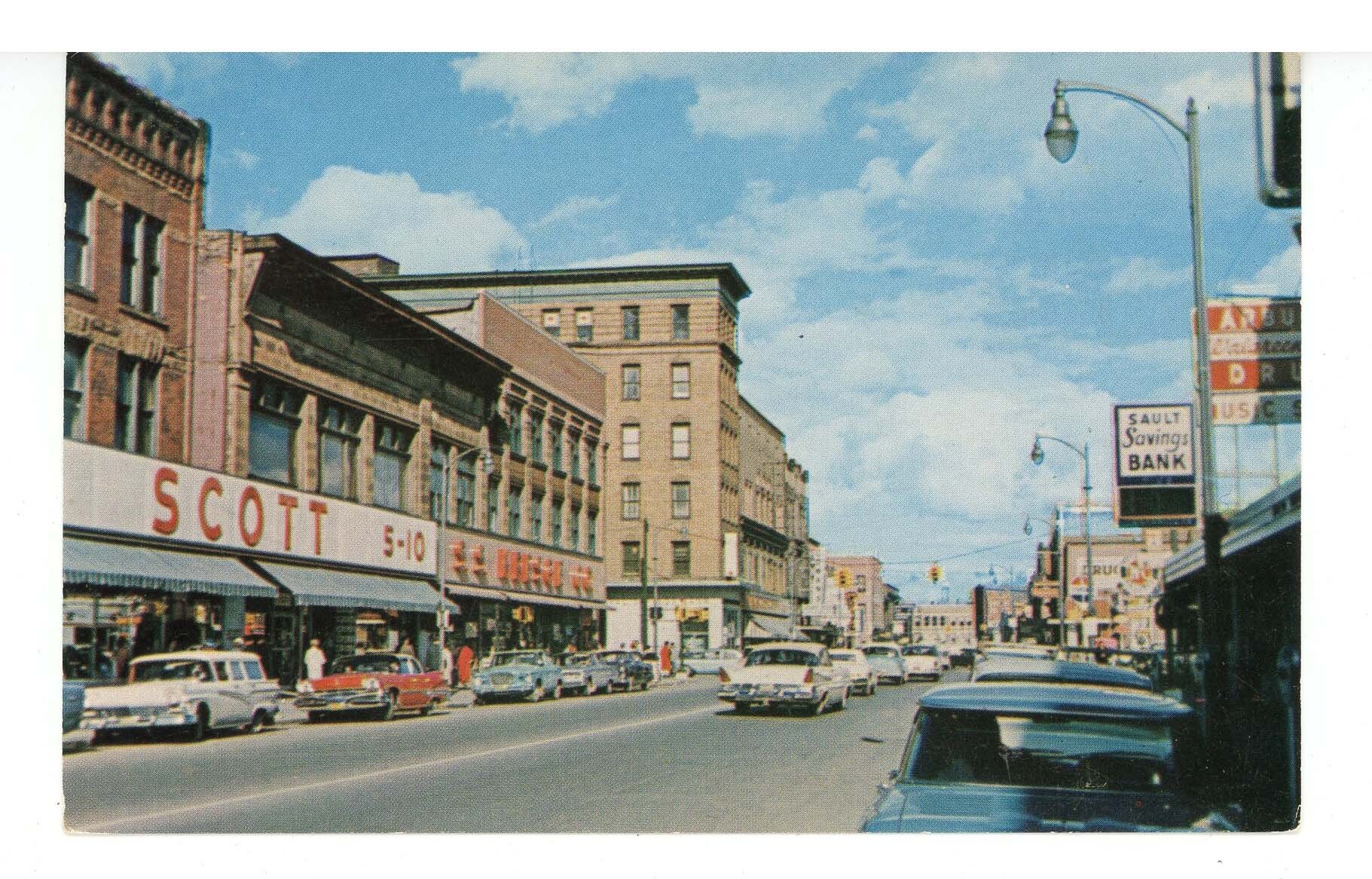 MI - Sault Ste. Marie. Ashmun Street looking North ca 1959 | United ...