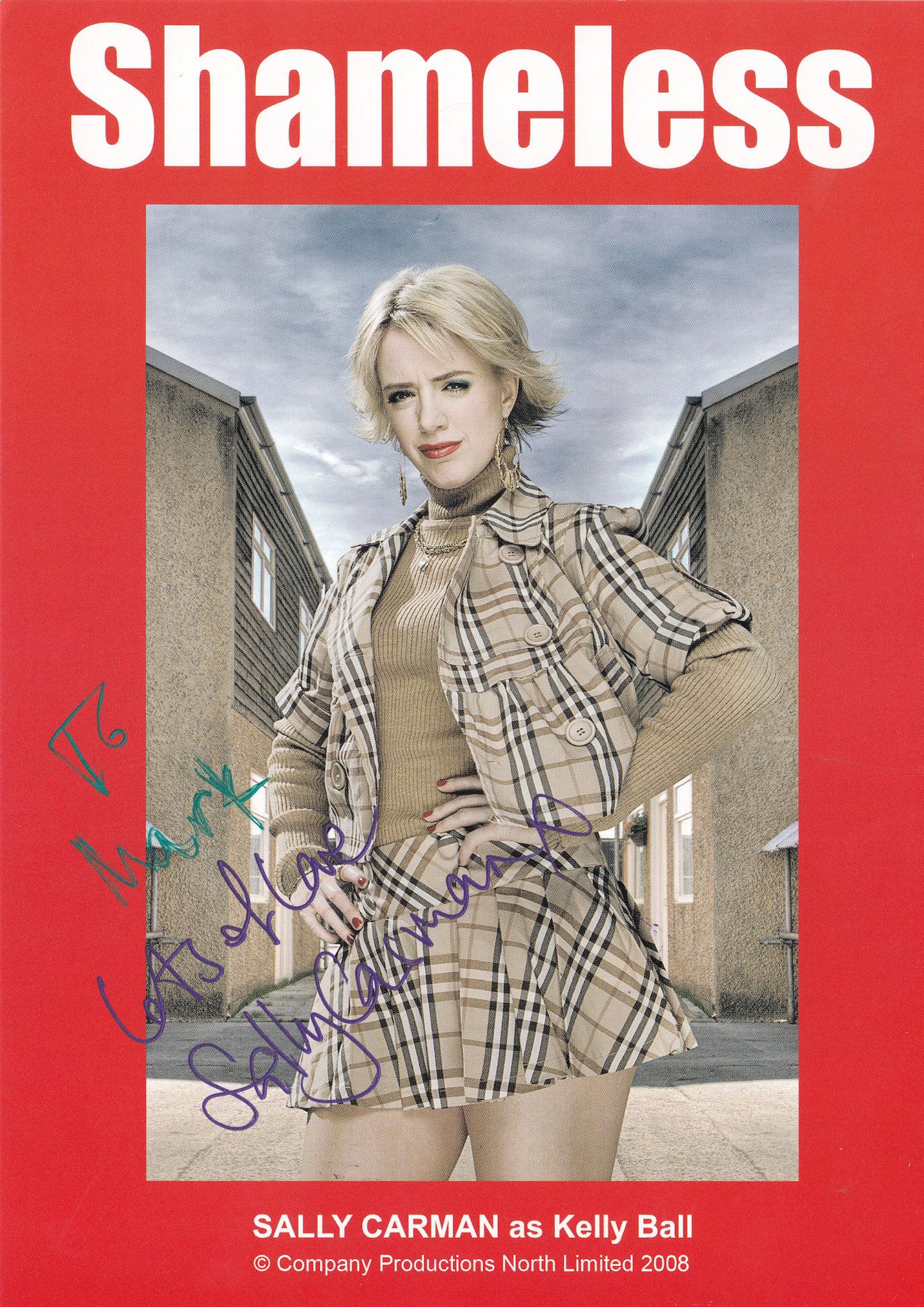 Sally Carman as Kelly Ball Shameless Giant Hand Signed Cast Card Photo ...