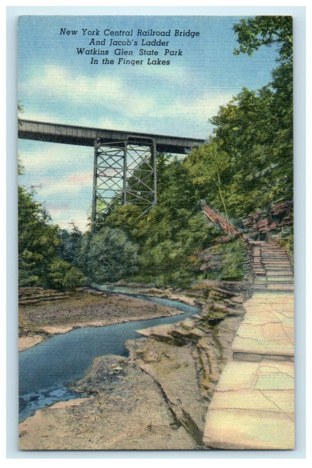 c1940's New York Central Railroad Bridge Jacob's Ladder Watkins Glen NY ...