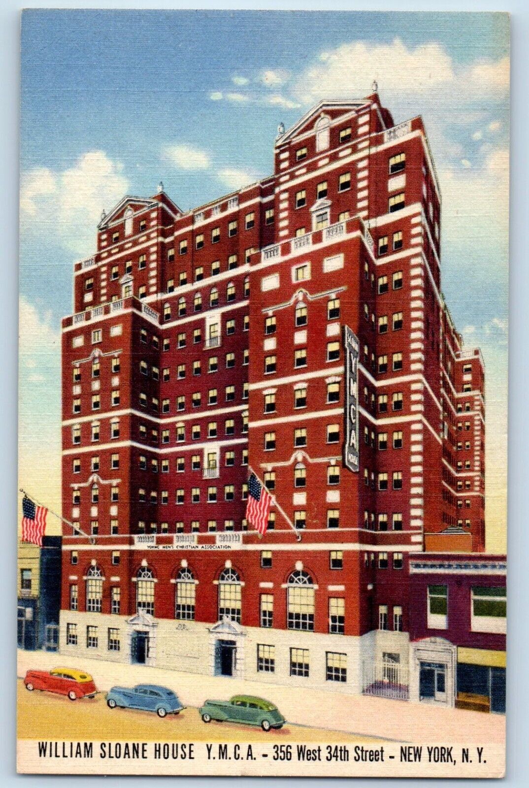 New York City NY Postcard William Sloane House Y.M.C.A Building ...