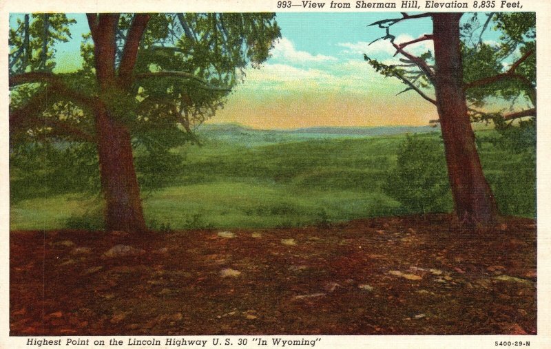 Vintage Postcard View From Sherman Hill Highest Point On Lincoln ...