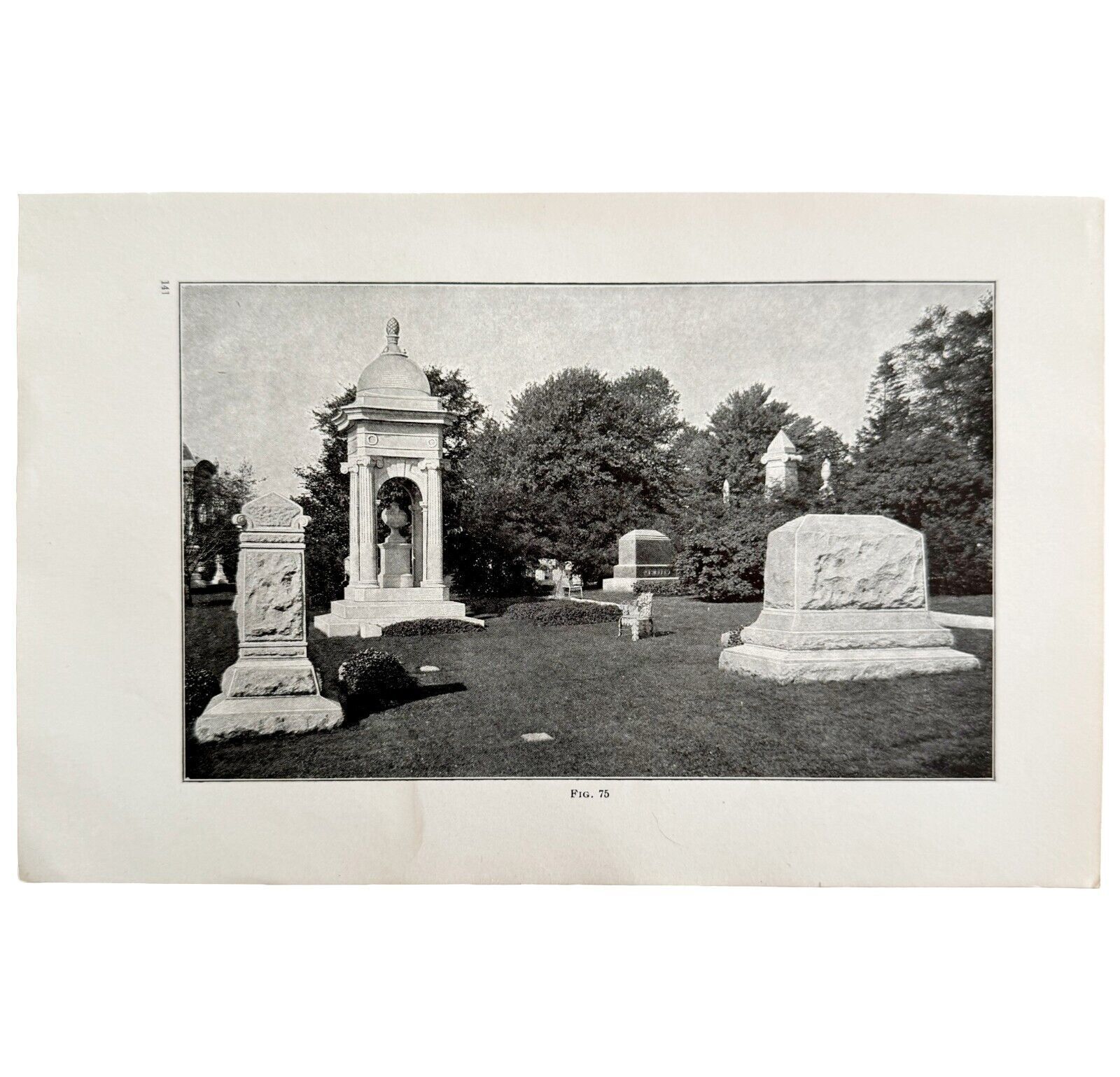 Grave Tombstone Architecture Example 1899 Victorian Art Drawing ...