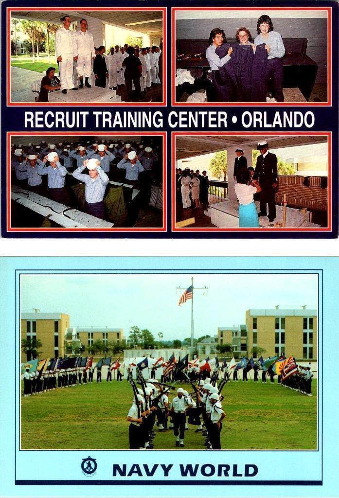 2~4X6 Postcards FL Orlando NAVY RECRUIT TRAINING CENTER Uniform Issue ...